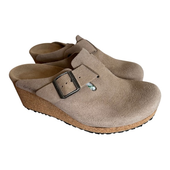 Papillio | Shoes | Birkenstock Papillio Fanny Suede Leather Wedge Clog ...